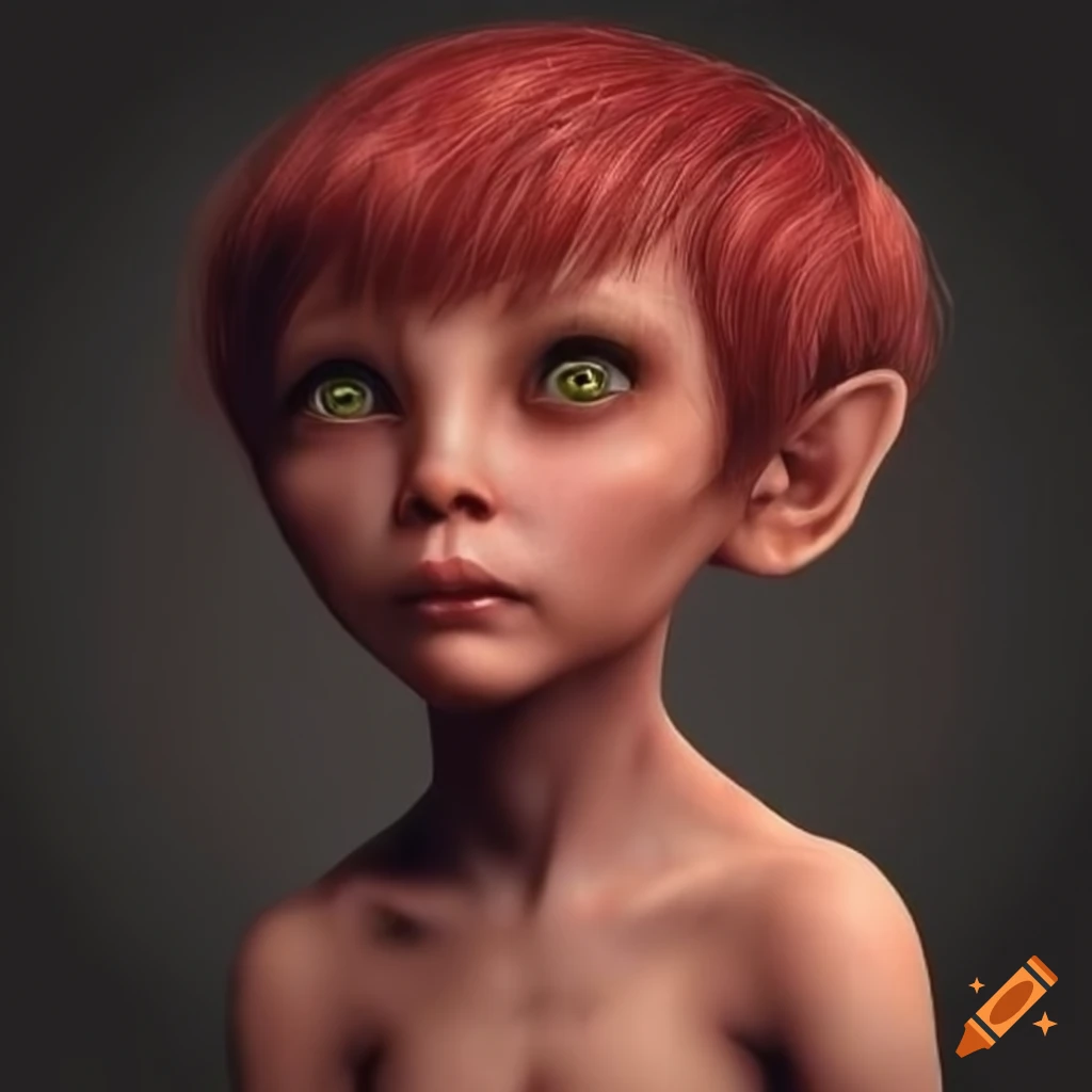 Image of a maroon-haired humanoid alien baby on Craiyon