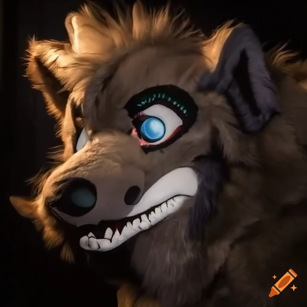 Scary wolf fursuit costume on Craiyon