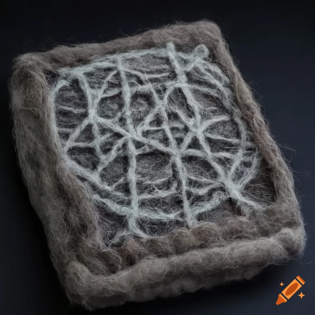 Necronomicon made of felted wool on Craiyon