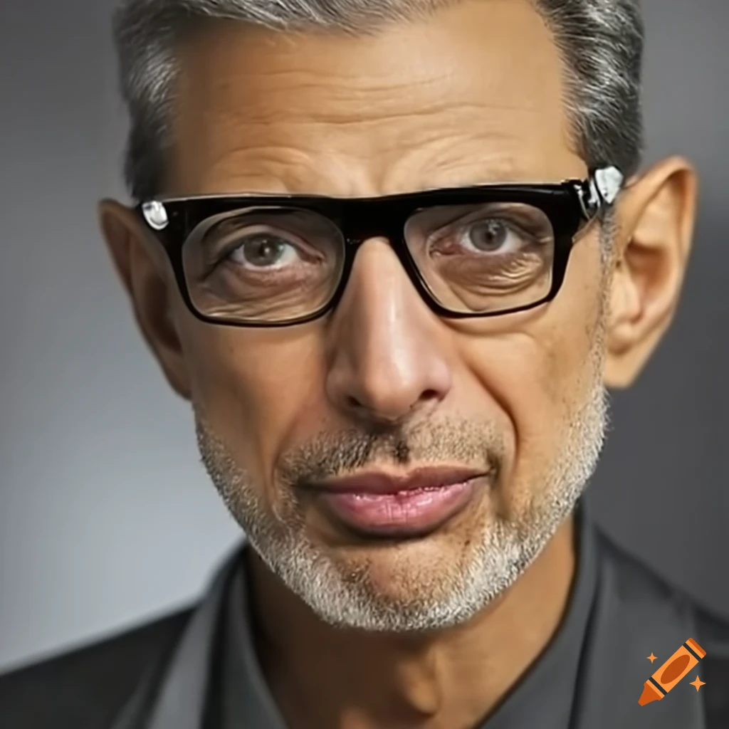 Close up picture of Jeff Goldblum on Craiyon