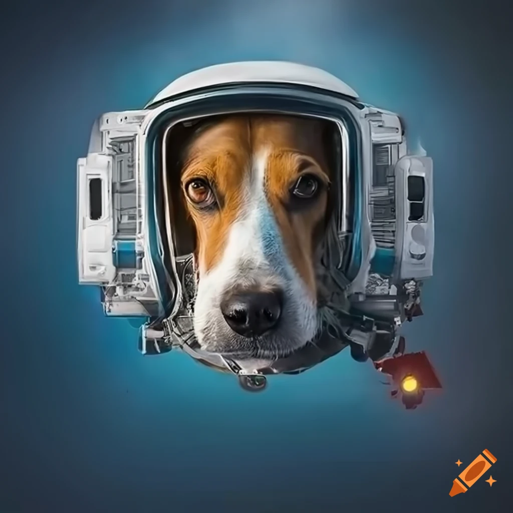 Realistic photo of a beagle dressed as an astronaut on Craiyon