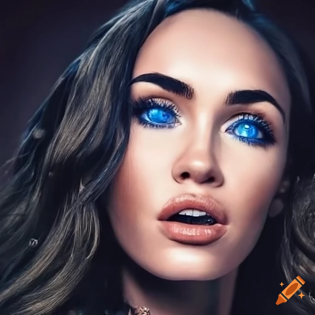 Portrait of a celebrity with stunning blue eyes