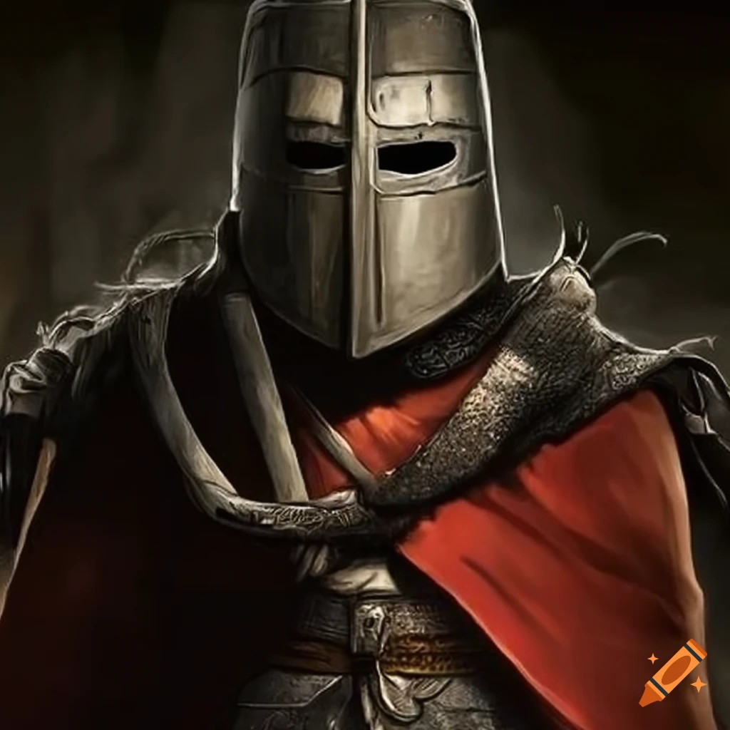 Image of a knight wearing a canadian flag cape on Craiyon