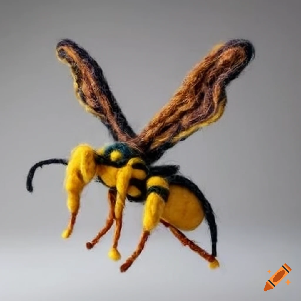 Felted wool ornate wasp