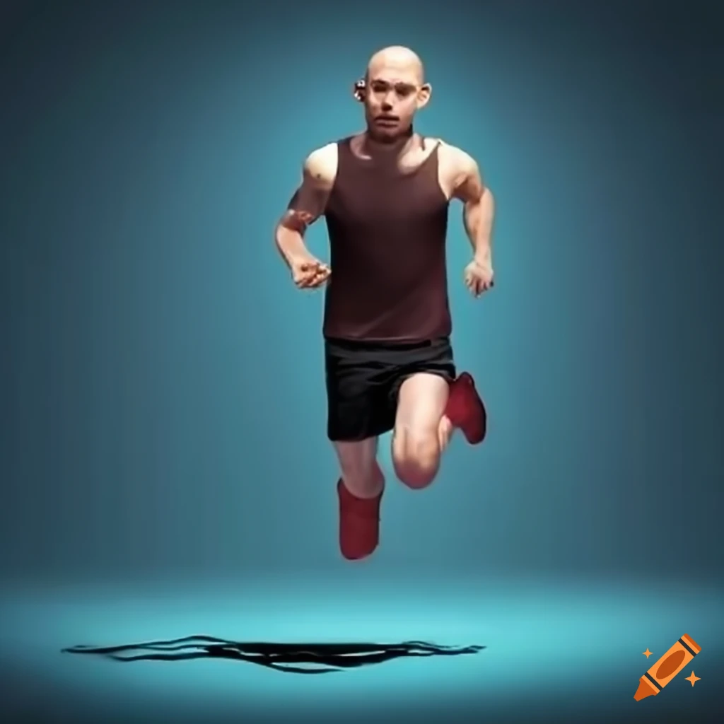 Young man running in a race on Craiyon