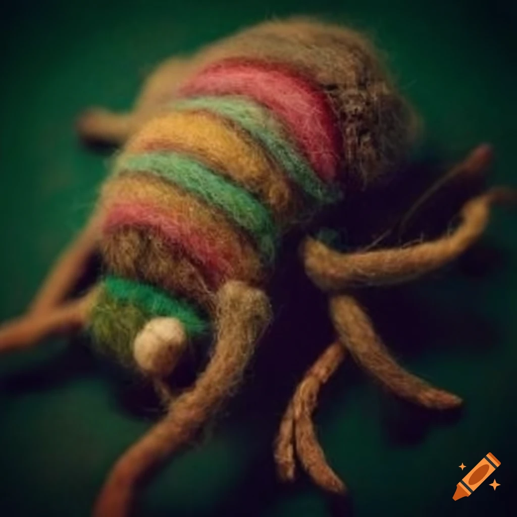 Felted wool daphnia sculpture on Craiyon