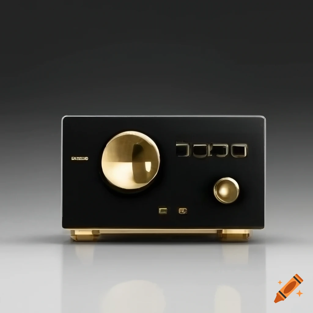 Sleek matte black retro-futuristic music player on Craiyon