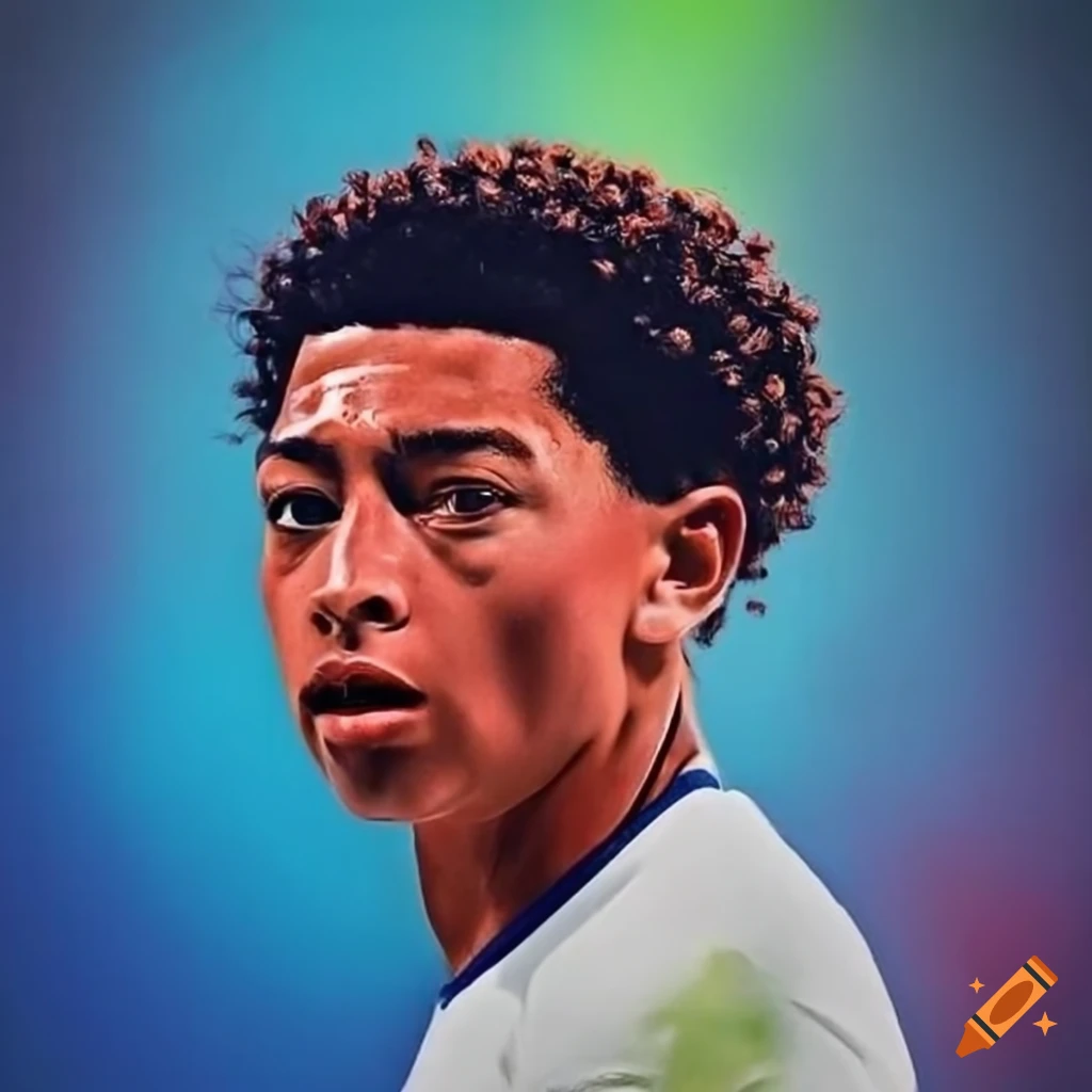 Colourful portrait of jude bellingham representing england