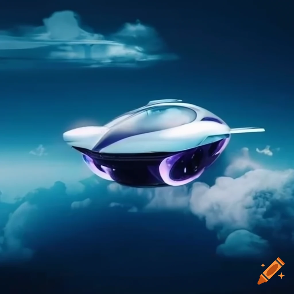 Volkswagen up spaceship flying in space on Craiyon