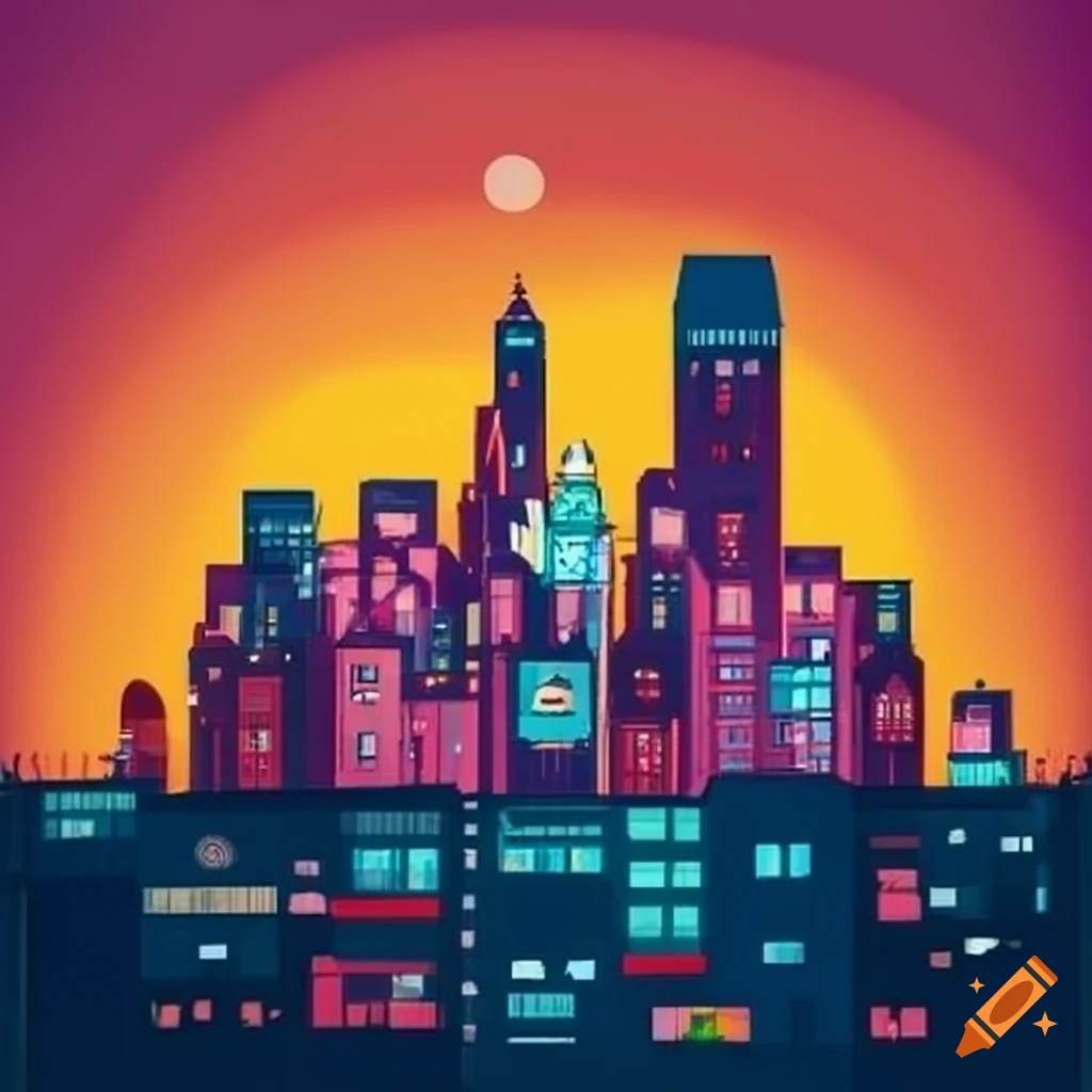 Ham city - cityscape with pigs on Craiyon