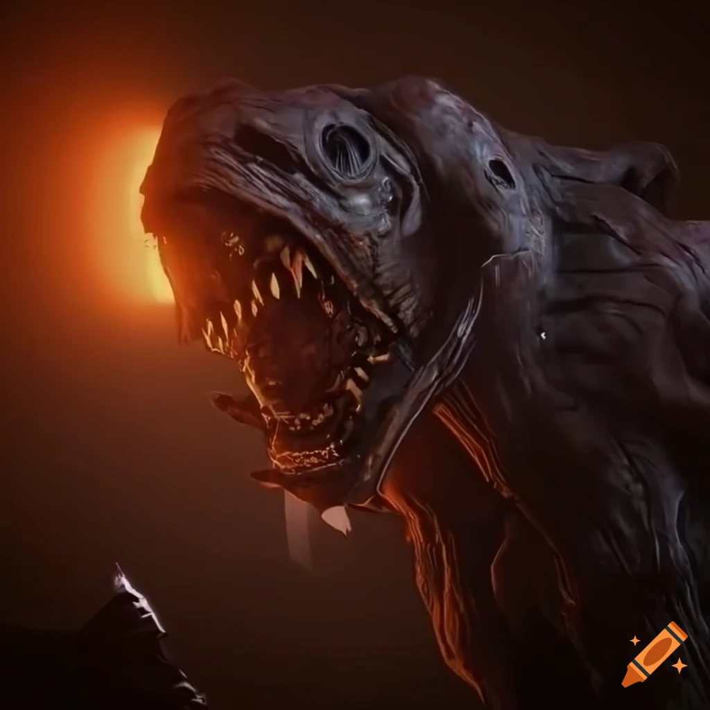 Image of a horrifying sci-fi monster on Craiyon