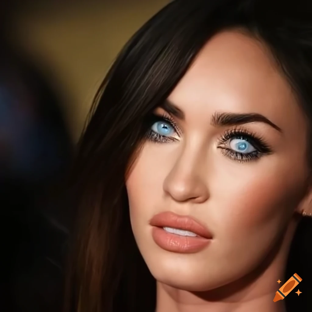 Portrait of a celebrity with striking blue eyes on Craiyon