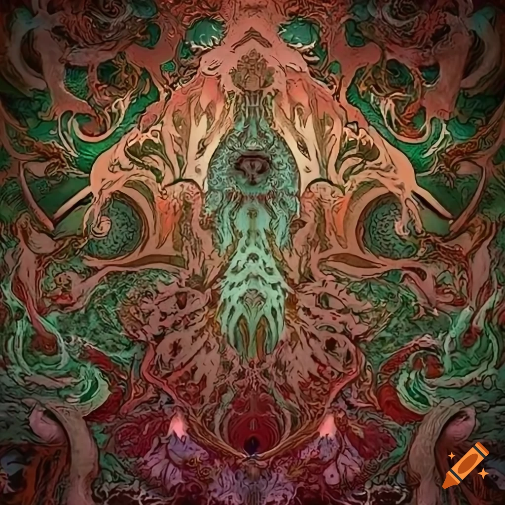 Chaos god of green consciousness in a beautiful depiction on Craiyon