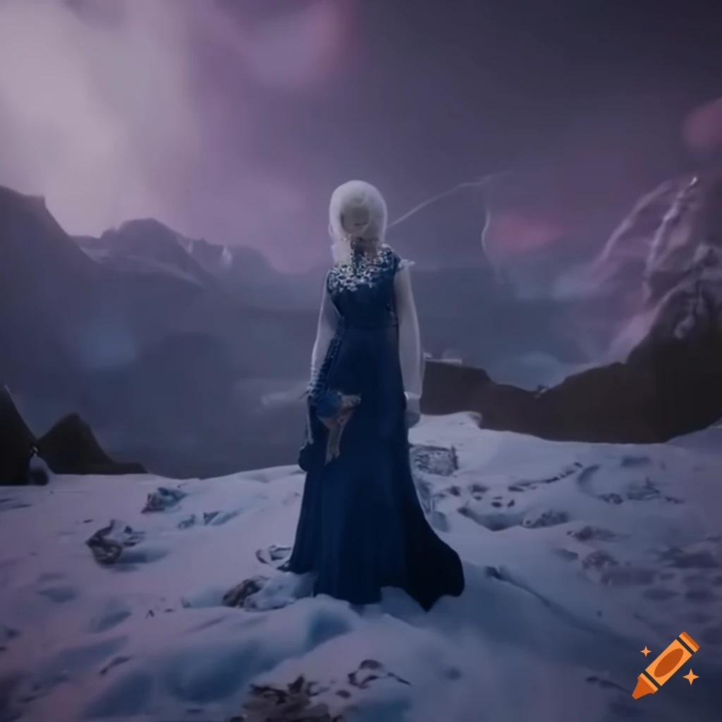 Anya taylor-joy as a dark-blue-skinned alien drow girl in unreal engine 5