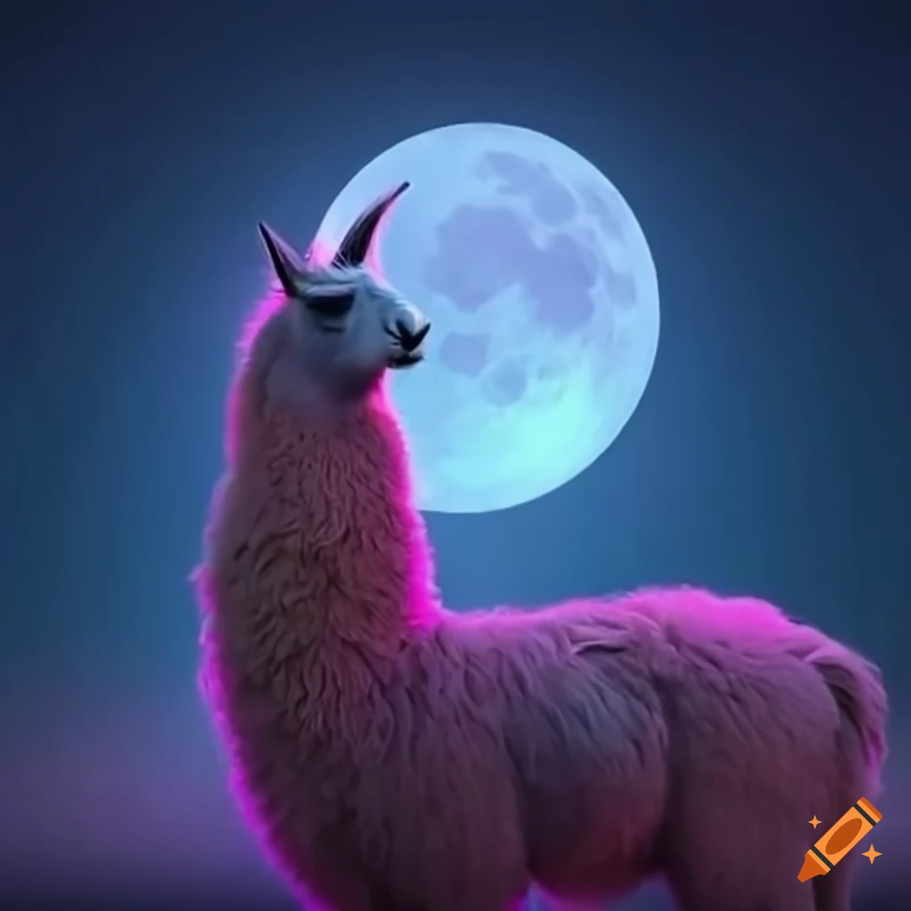 Llama herd in the mountains with ocean view on Craiyon