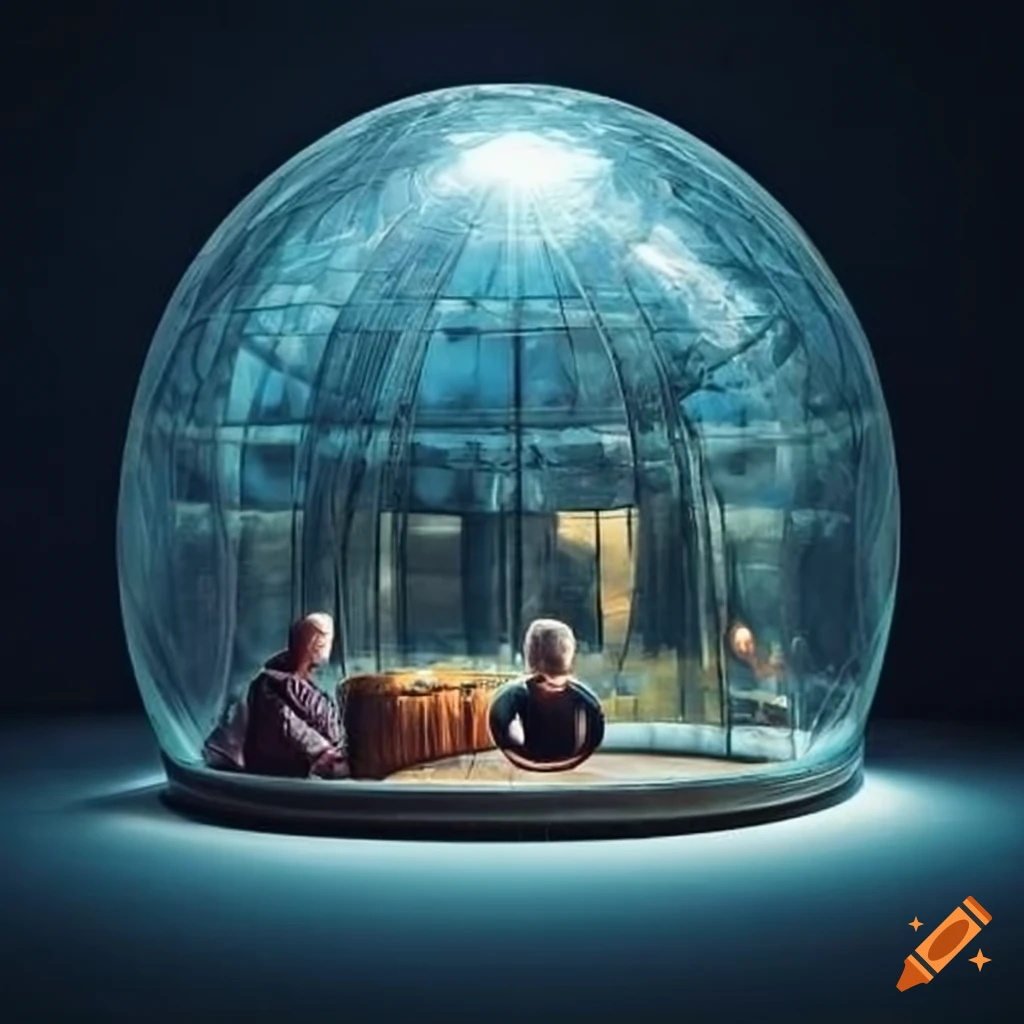 People under a glass dome on Craiyon