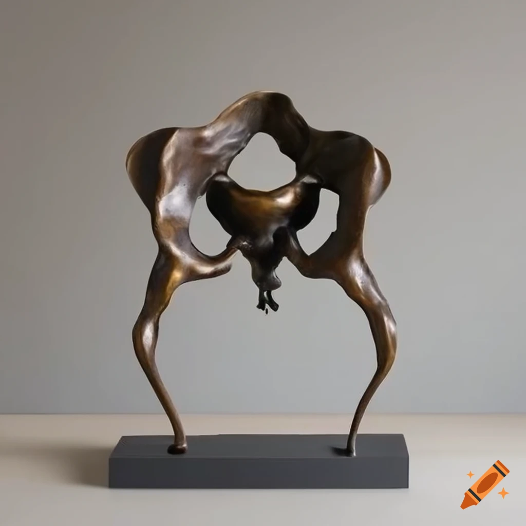 Bronze abstract sculpture inspired by pelvis