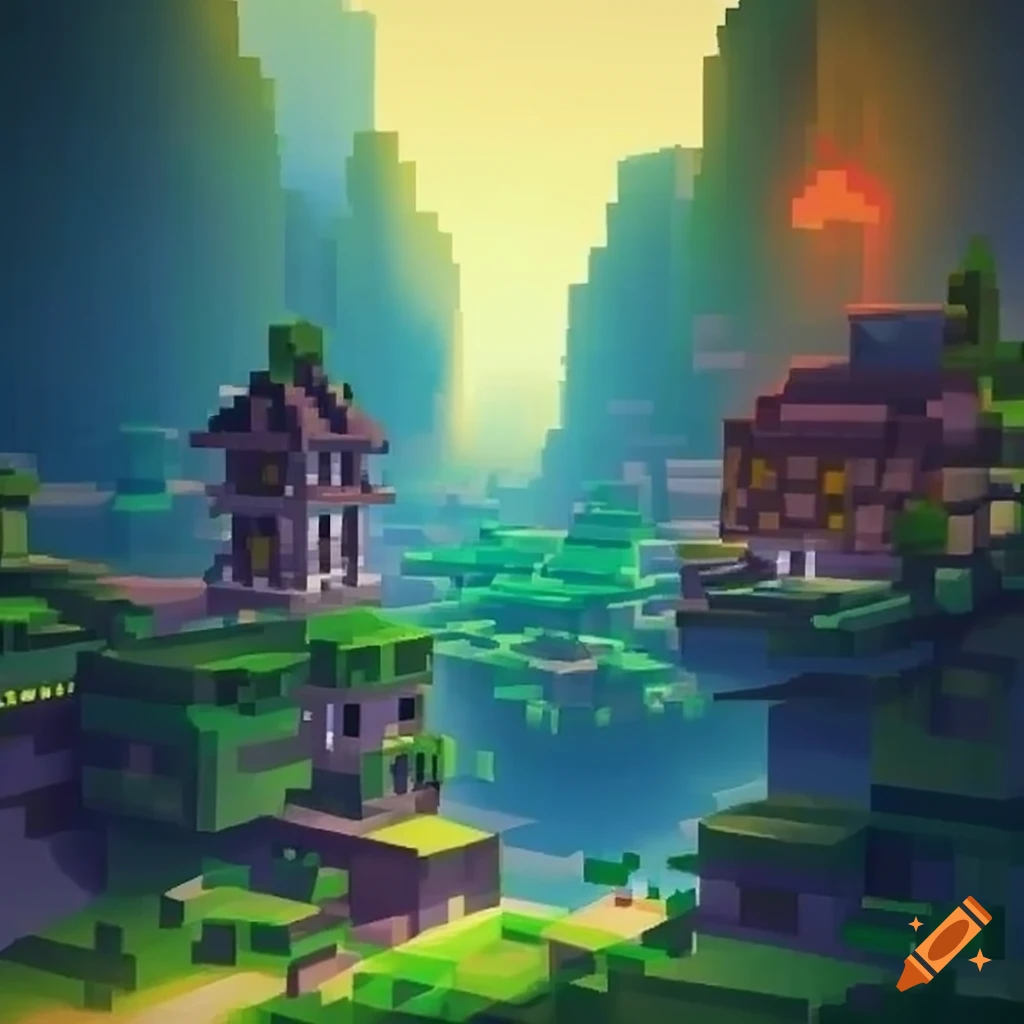 Minecraft swamp illuminated at night with bats flying, inspired by ...