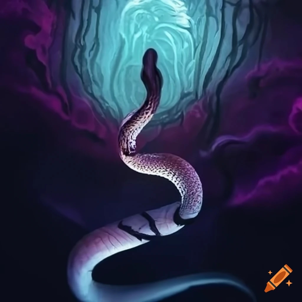 Galactic cosmic snake face profile on Craiyon