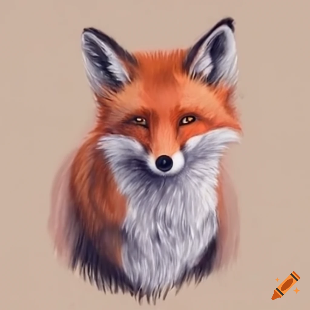 Realistic illustration of a pregnant fox with fluffy fur on Craiyon