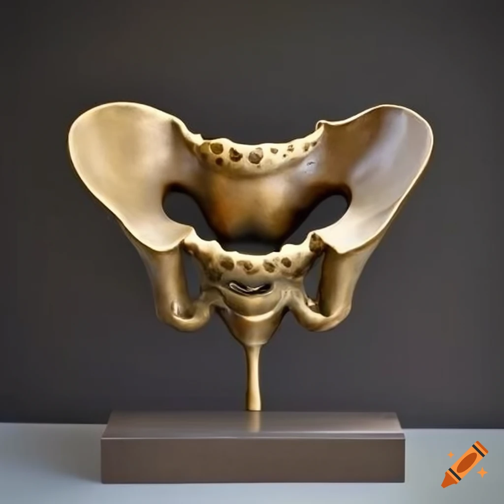 Bronze abstract sculpture inspired by a human pelvis on Craiyon