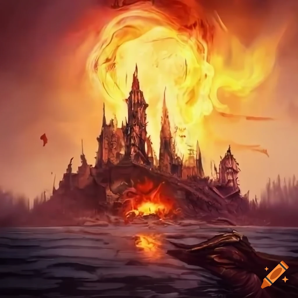 Detailed fairytale illustration of an apocalyptic world on Craiyon