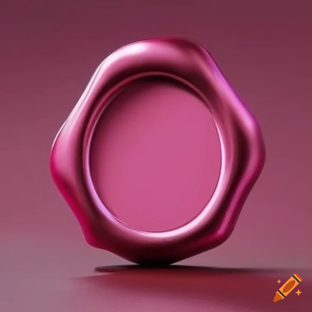 Metallic pink diamond-shaped wax seal on Craiyon