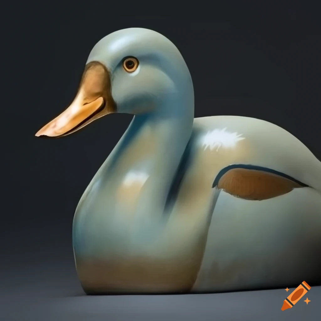 Roman style duck bust statue with splintering effect on Craiyon
