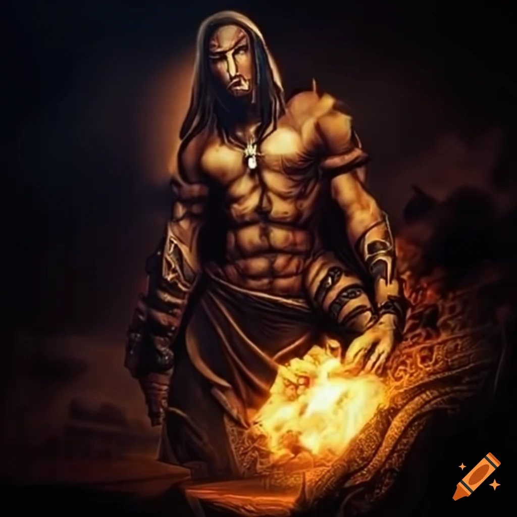 Artistic depiction of a god complex