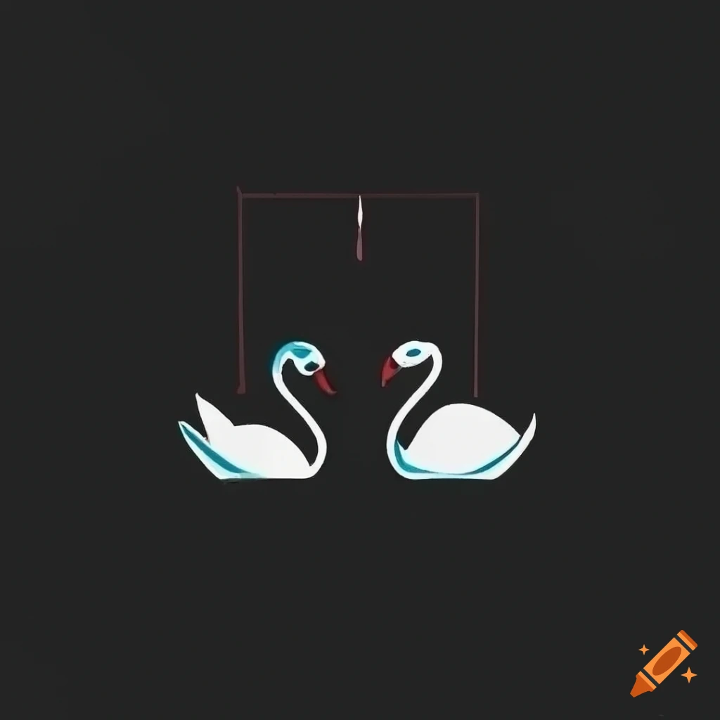 Colorful geometric swan logo design on Craiyon