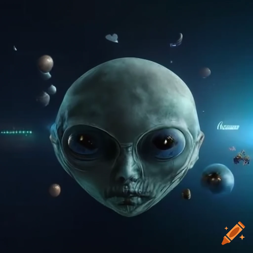 Aliens observing humans from a spaceship on Craiyon