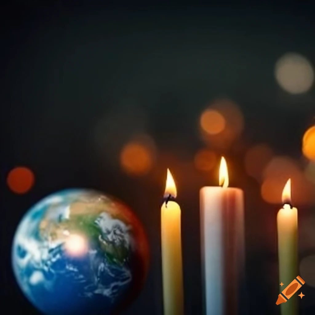Candles surrounding the earth