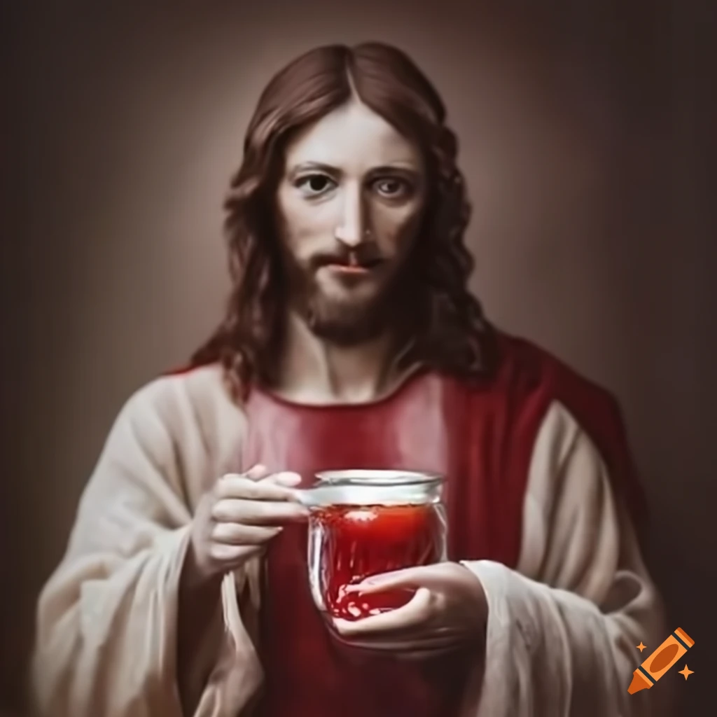 Artwork of jesus christ with a coca-cola theme on Craiyon