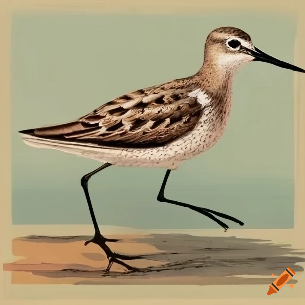 Minimalist drawing of a sandpiper bird on Craiyon