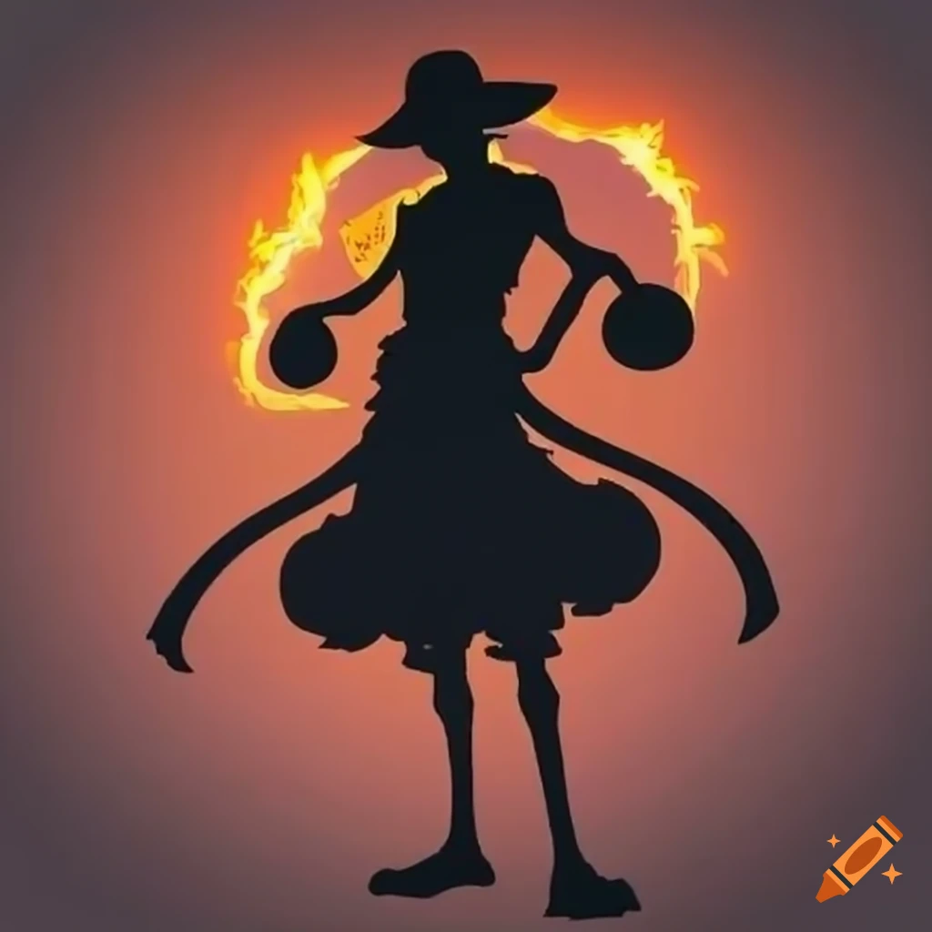 Silhouette of monkey luffy powering up
