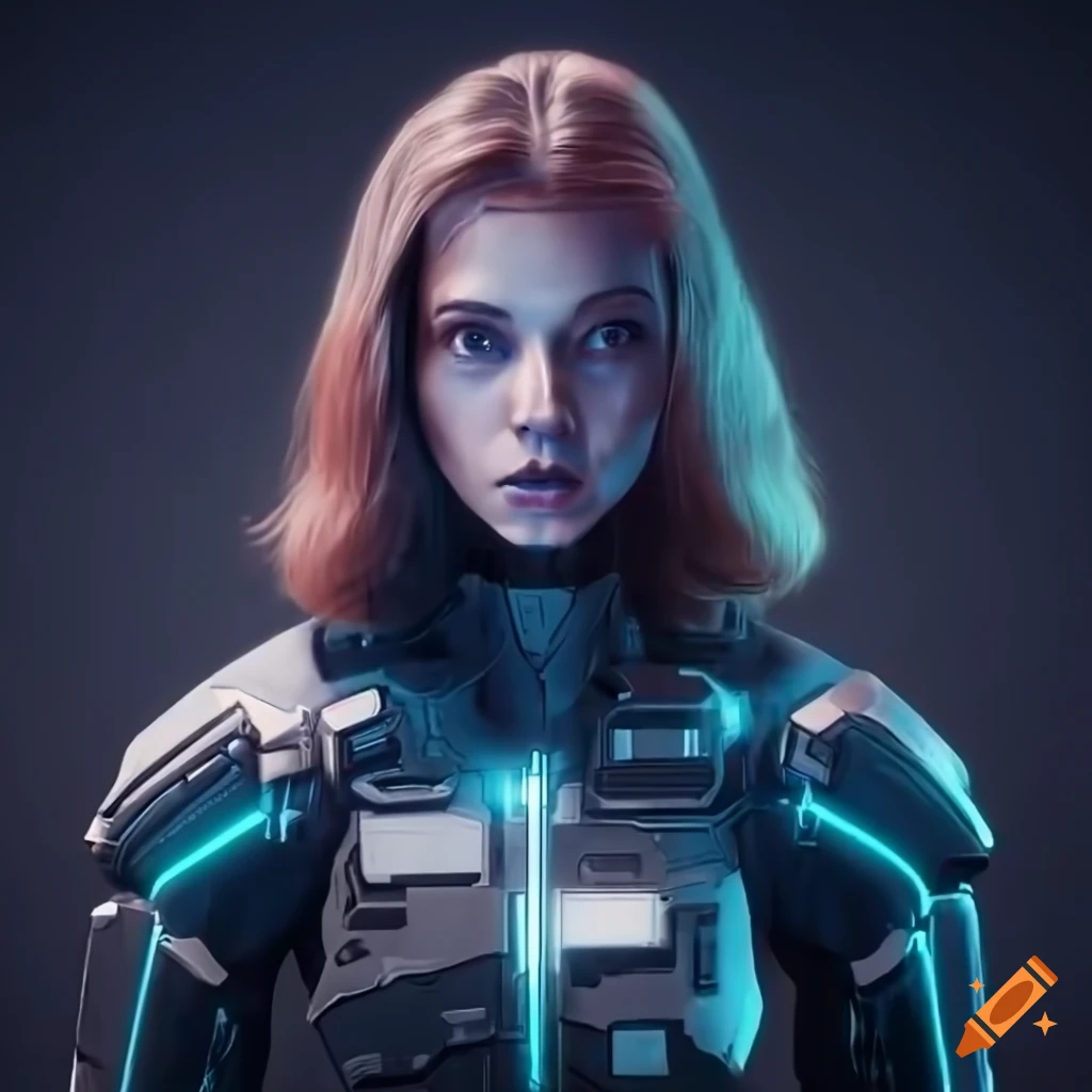 High-tech Brazilian woman in a sci-fi lab on Craiyon