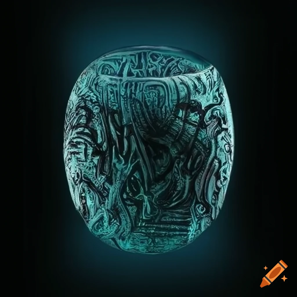 High texture cyber sigils on glass on Craiyon