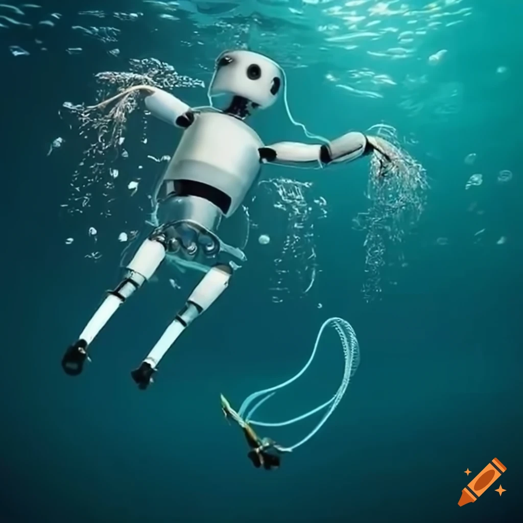 Underwater cable robot with lights and music