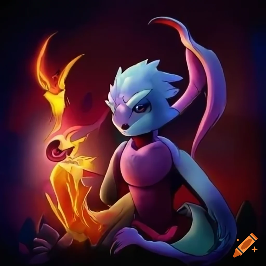 Hybrid pokemon mewtwo and alien vs predator xenomorph in front of a ...