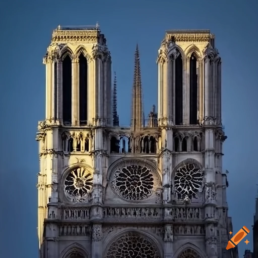Gargoyle of notre dame on fire on Craiyon