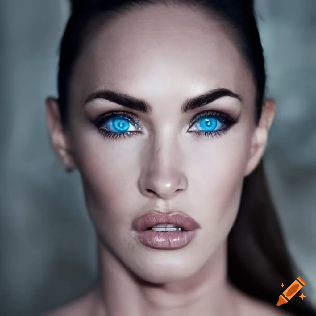 Portrait of megan fox with captivating blue eyes