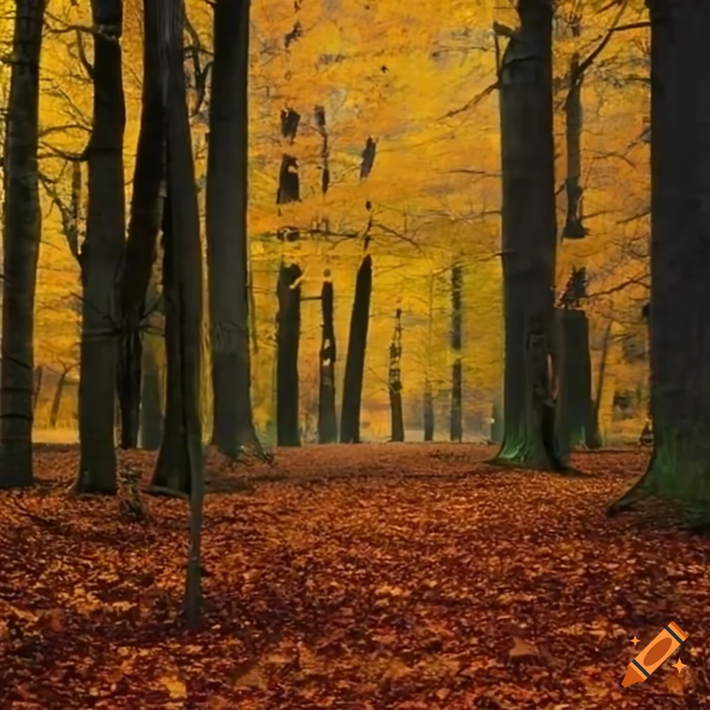 Autumn forest landscape