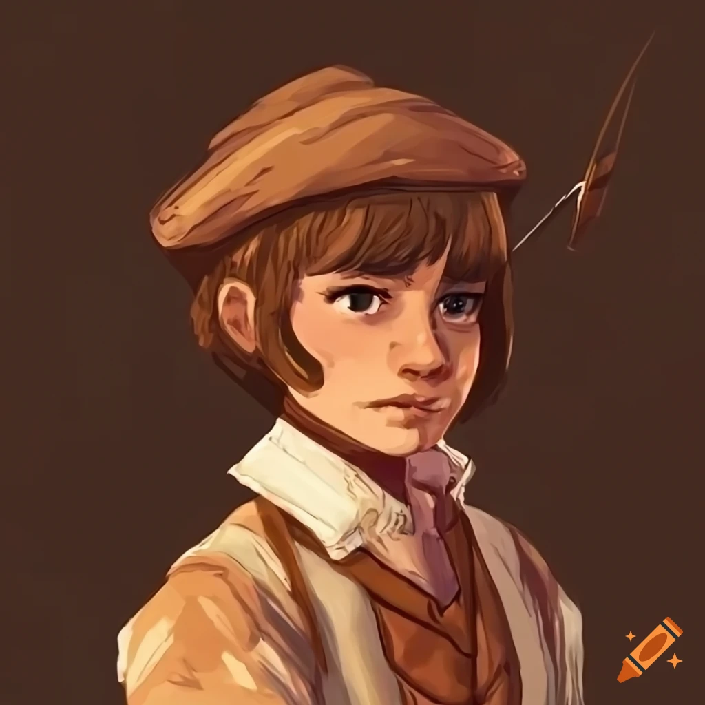 Portrait of a young colonial teenager with bow and arrow on Craiyon