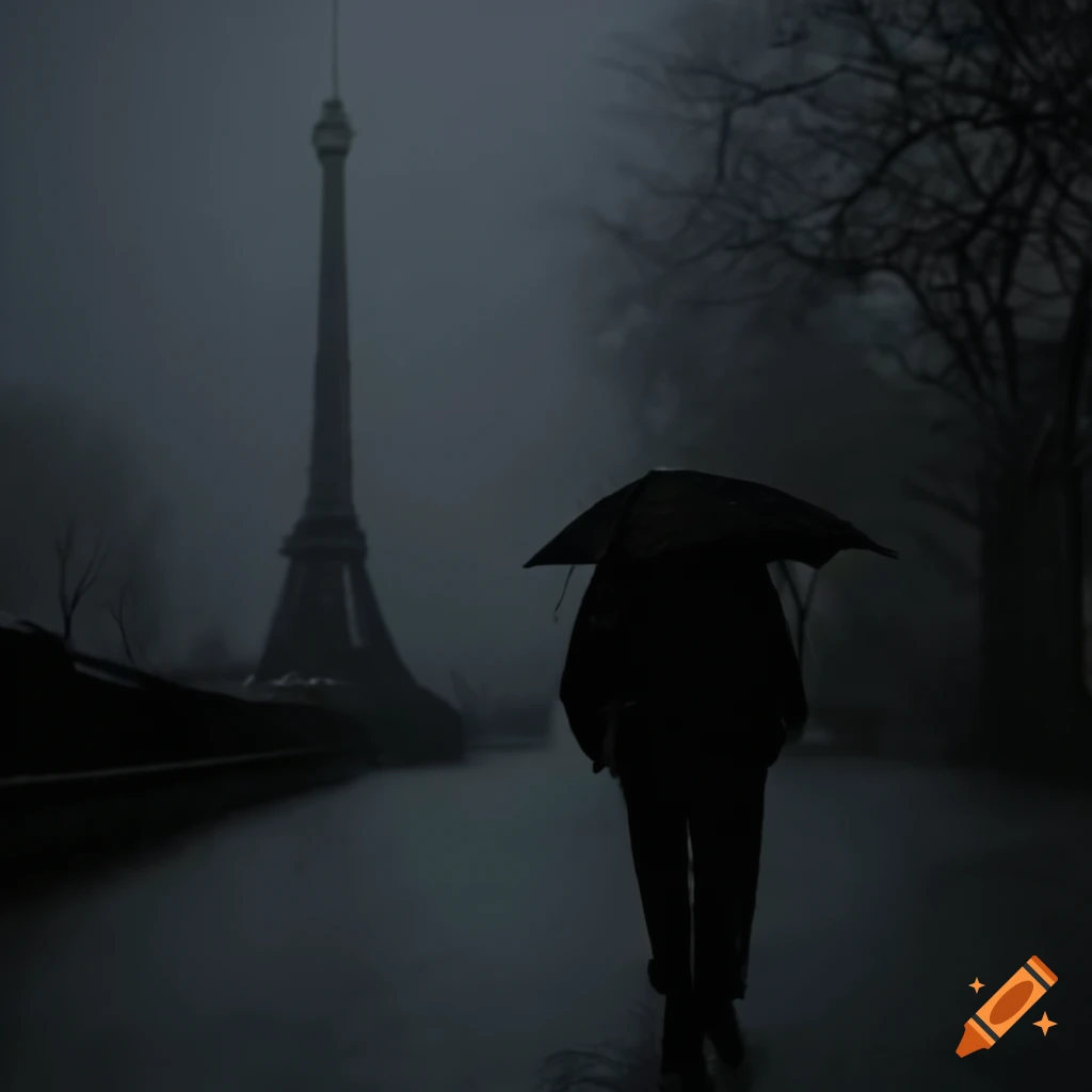 Man Standing In The Rain Alone