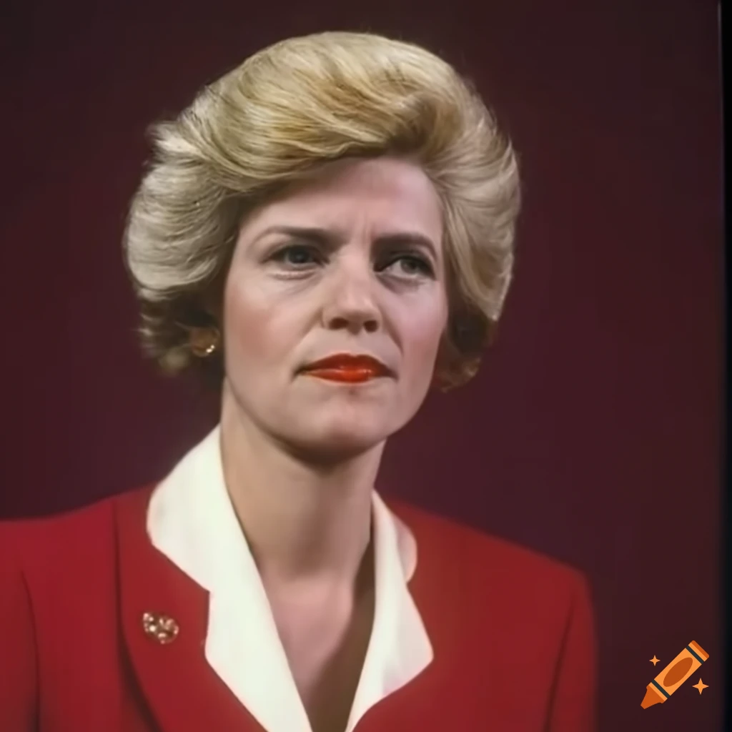 Confident young female president from the 1980s on Craiyon