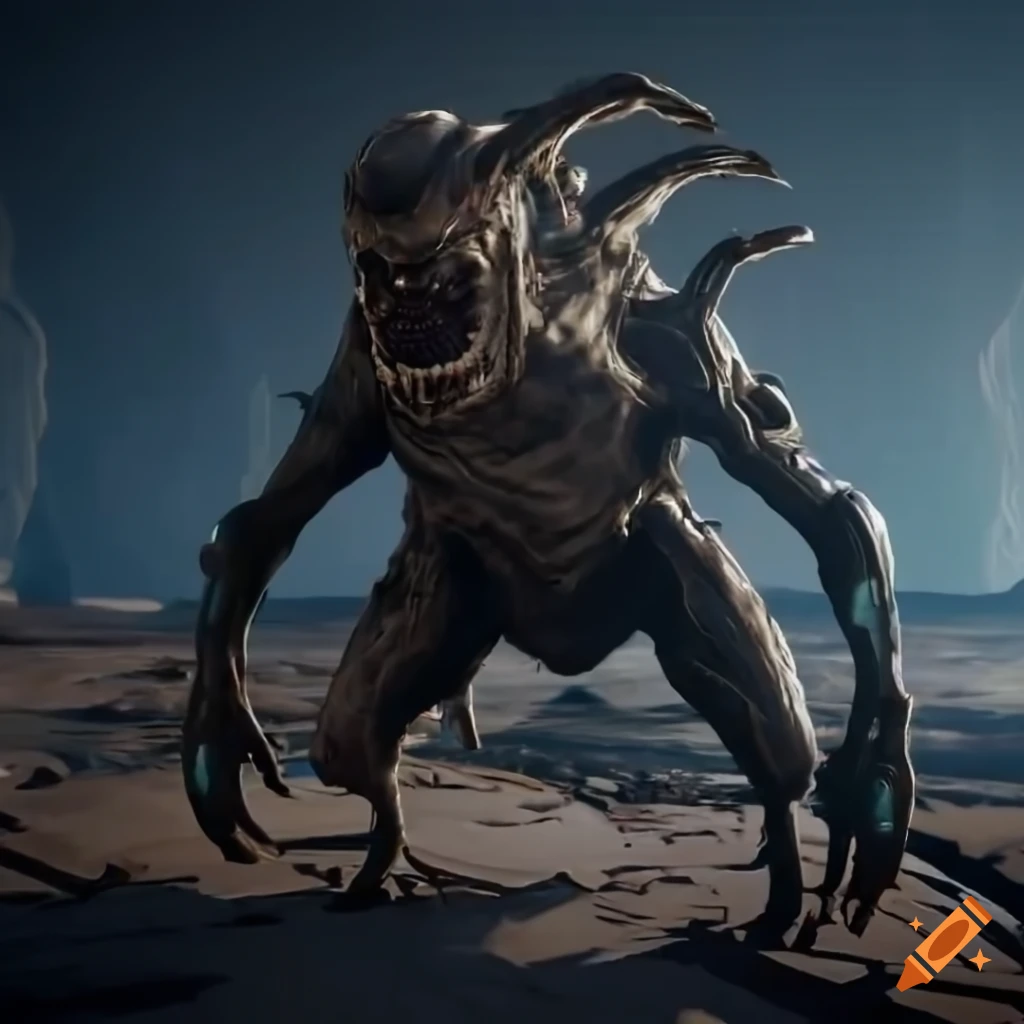 Image of a horrifying sci-fi monster on Craiyon