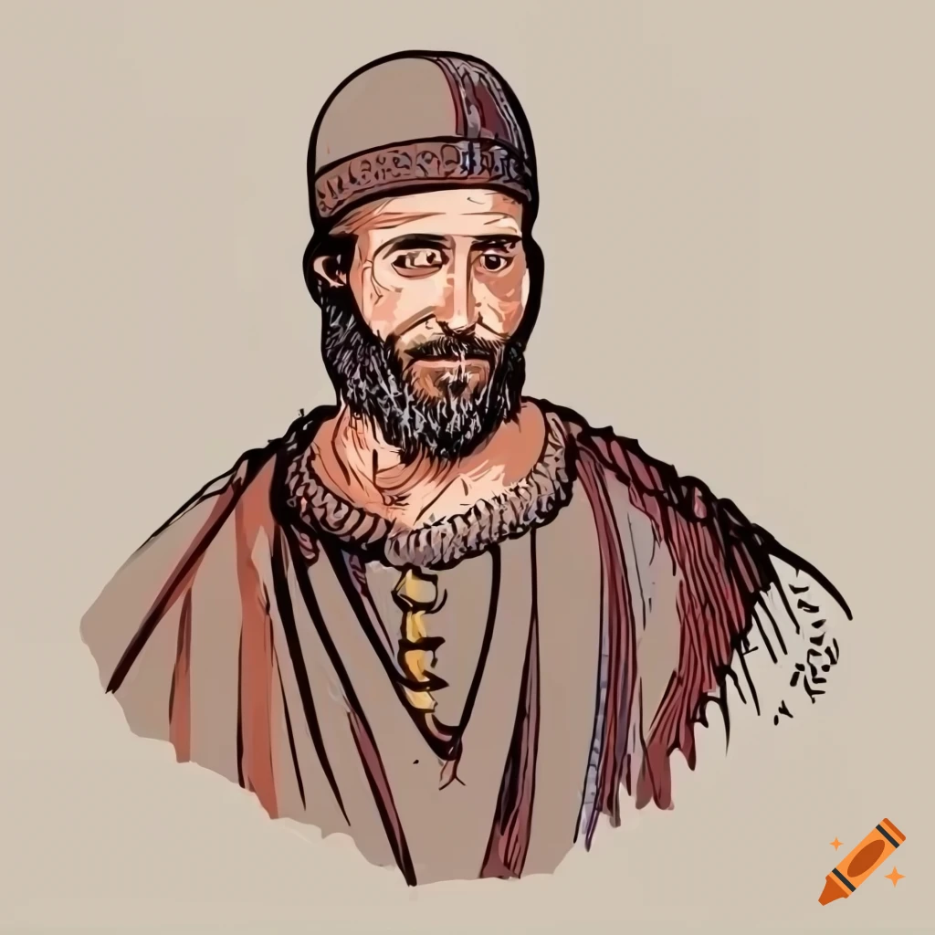 Illustration of a jewish man in crusades era attire on Craiyon