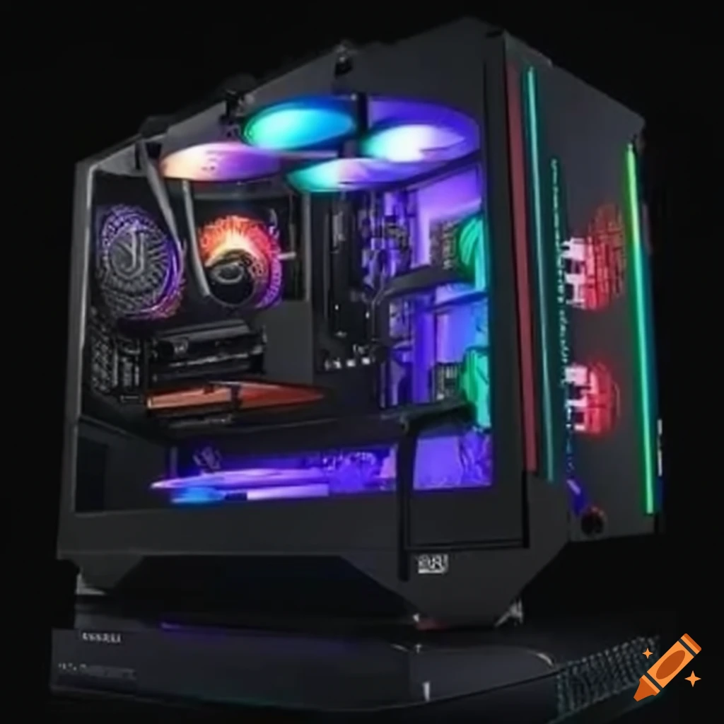 Powerful gaming rig on Craiyon