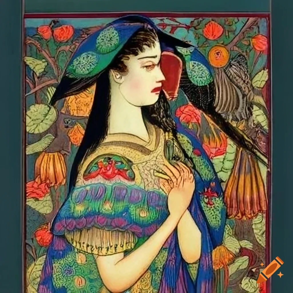 Illustration of a mystical Curandera Raven and elegant Mother Goose on ...