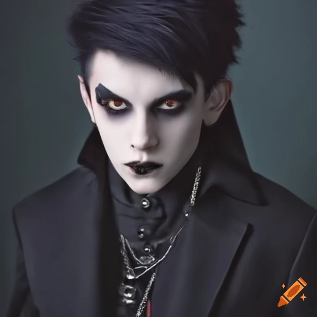 Realistic depiction of a teenage goth vampire
